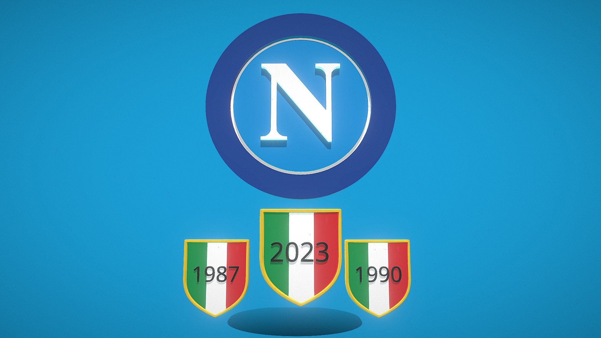 Scudetto - Championship - Badge - Shield - Buy Royalty Free 3D model by ...