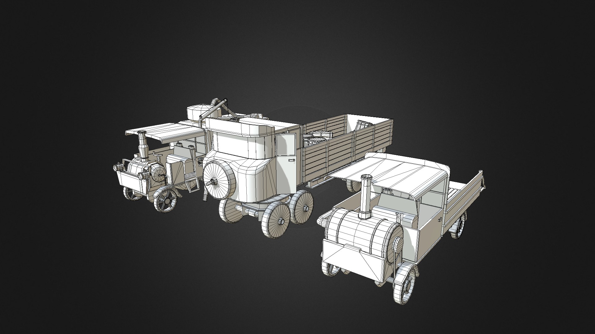 All Steam Wagons - 3D model by YamiSake [0f39dfa] - Sketchfab