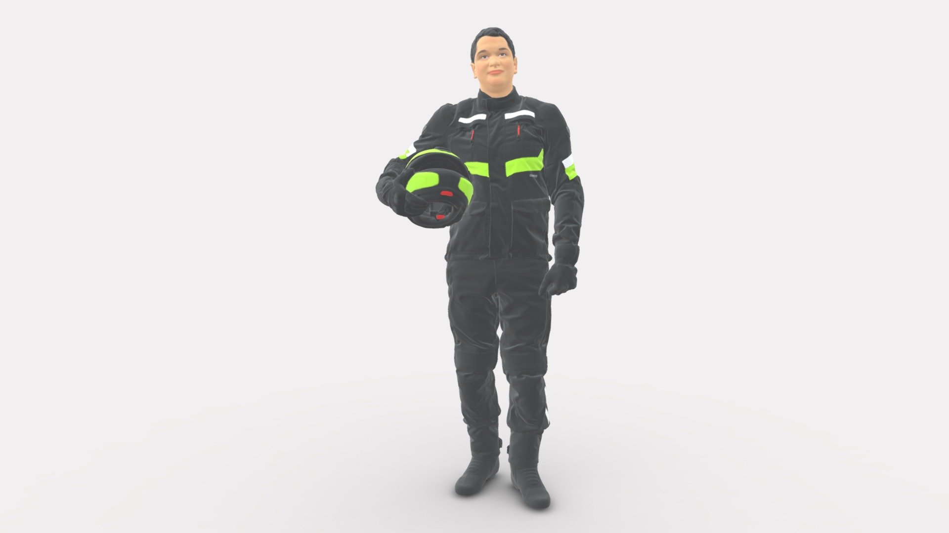 Biker in motorcycle jacket and helmet 0095 - Buy Royalty Free 3D model ...