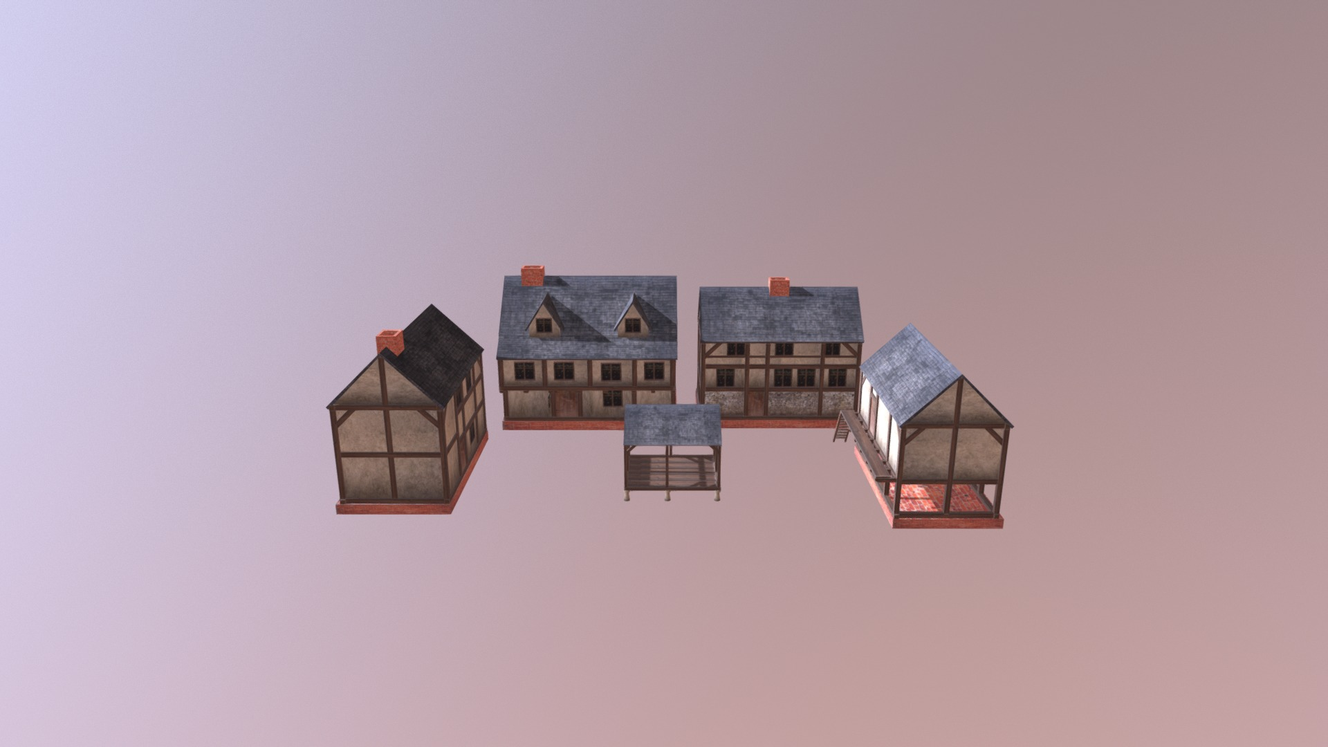 Timber Frame Village - 3D model by Griffy (@Griffy3d) [0f4056d] - Sketchfab