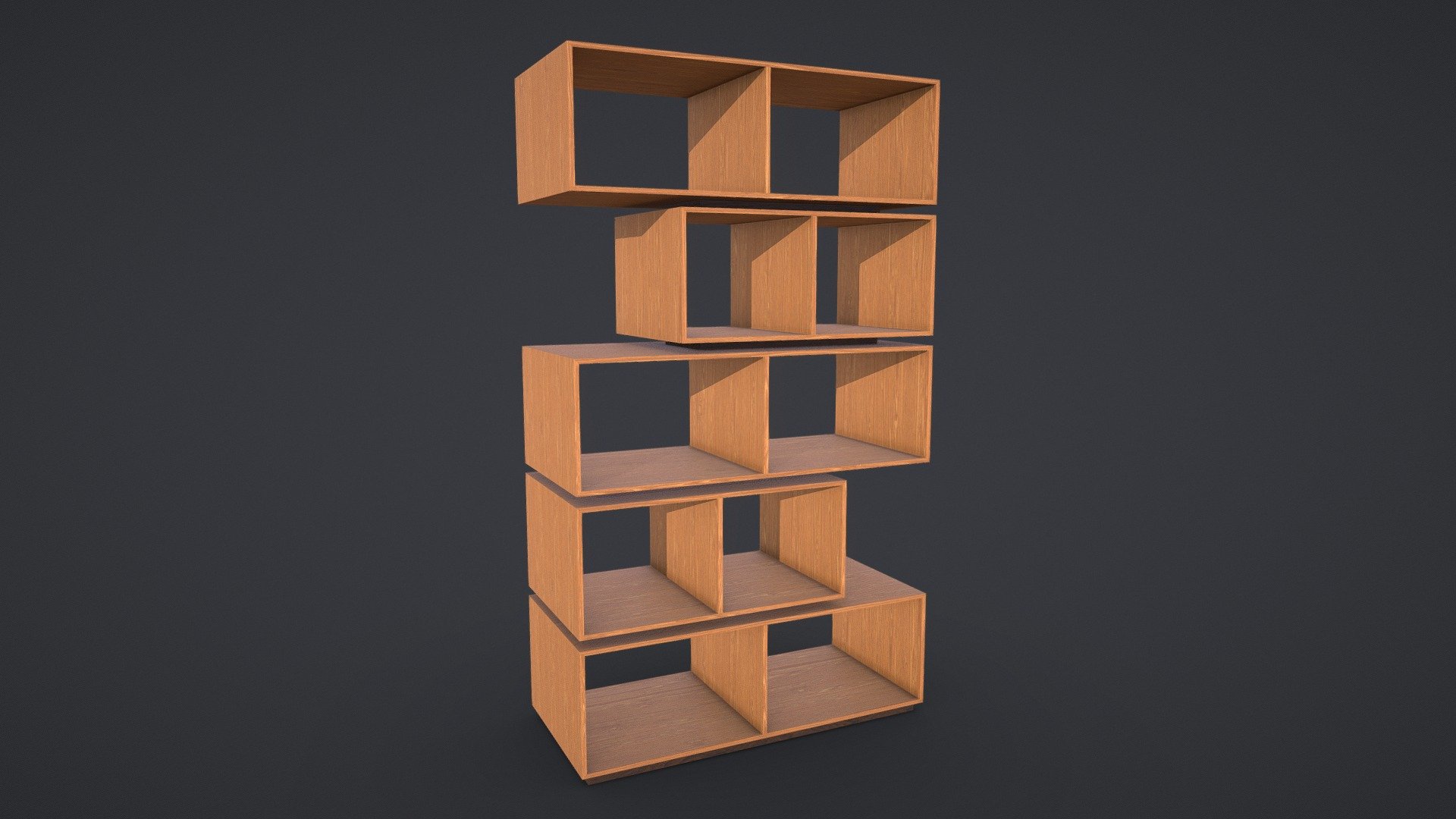 Modern Oak Shelving Bookcase 4K PBR Low-Poly - Buy Royalty Free 3D ...