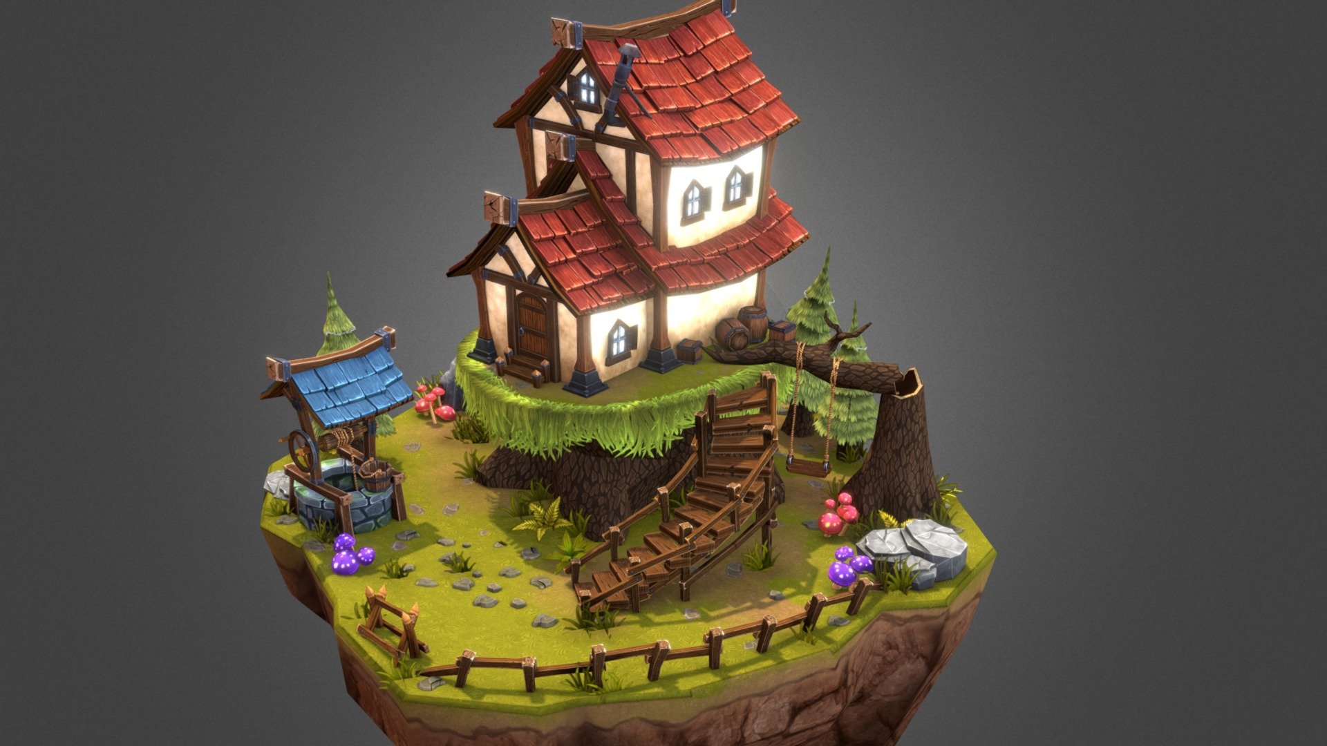 Tree Stump House - 3D model by mubashar [0f498a4] - Sketchfab