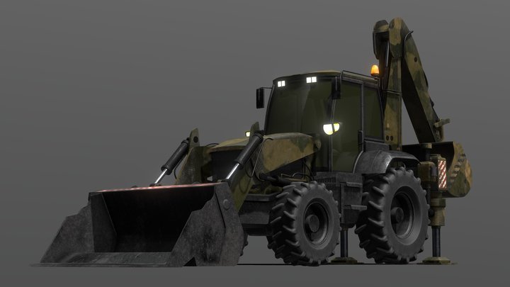 Backhoe-loader 3D models - Sketchfab