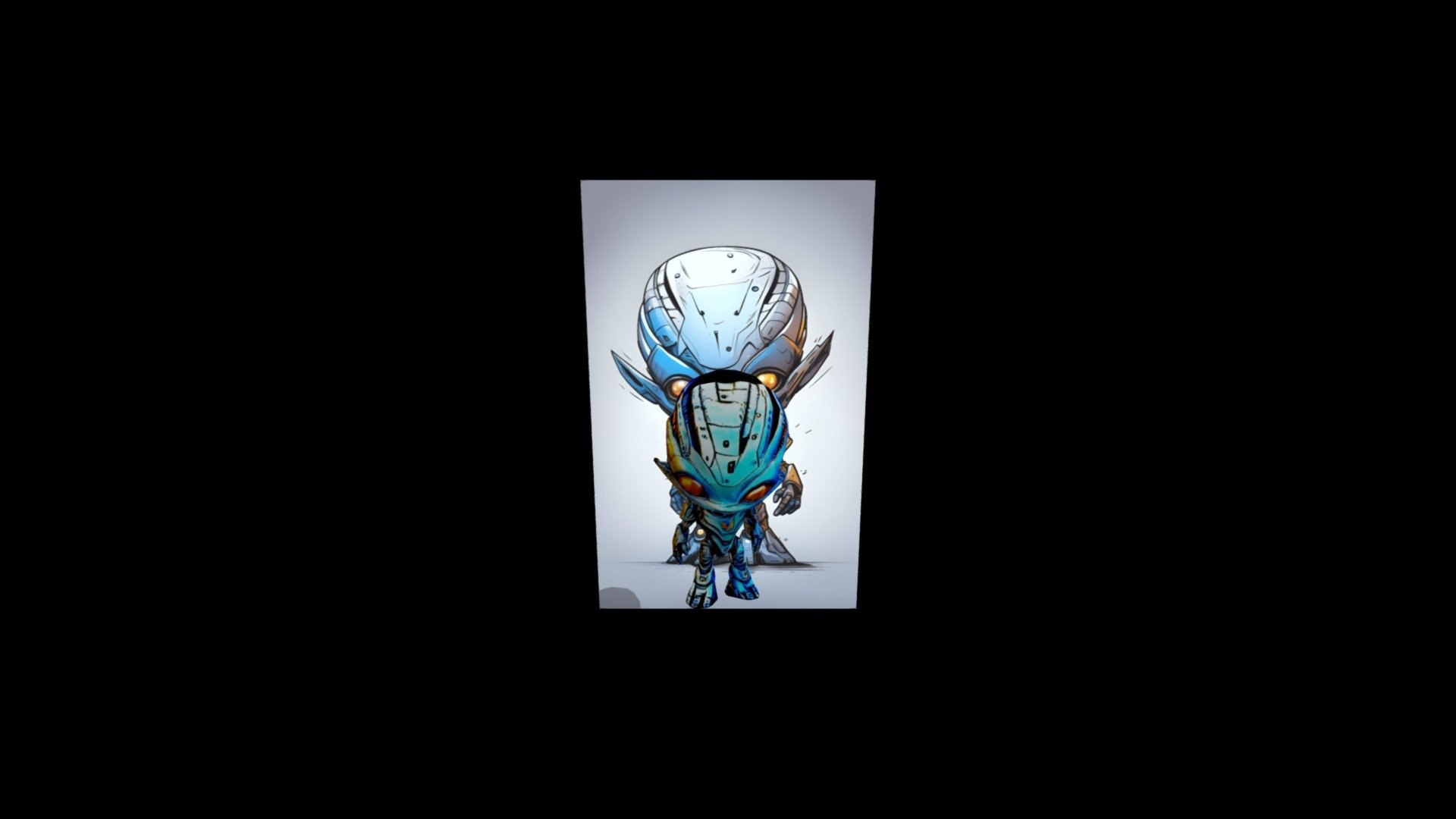 "Chibi Alien in Blue Armor" An alien characte - Download Free 3D model ...