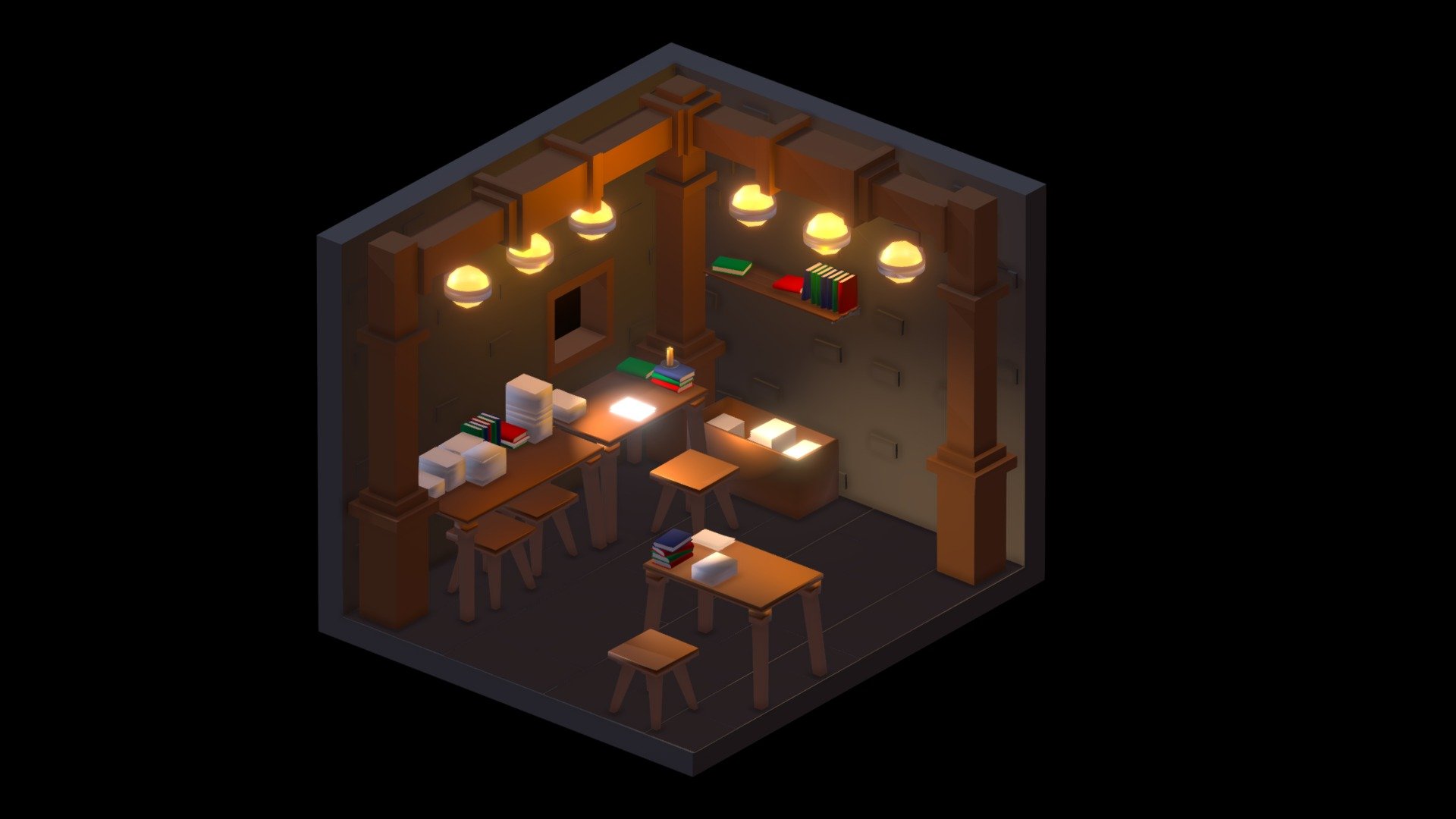 Library - 3D model by jagoda [0f52471] - Sketchfab