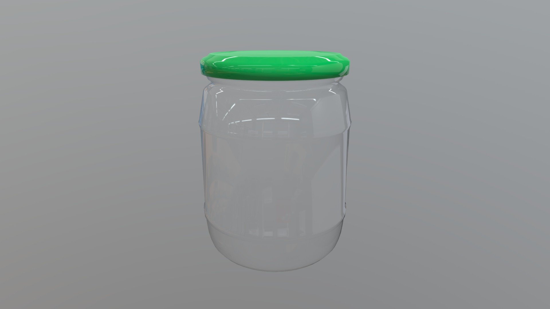 Transparent Glass Jar with Green Lid - 3D Model - Download Free 3D ...