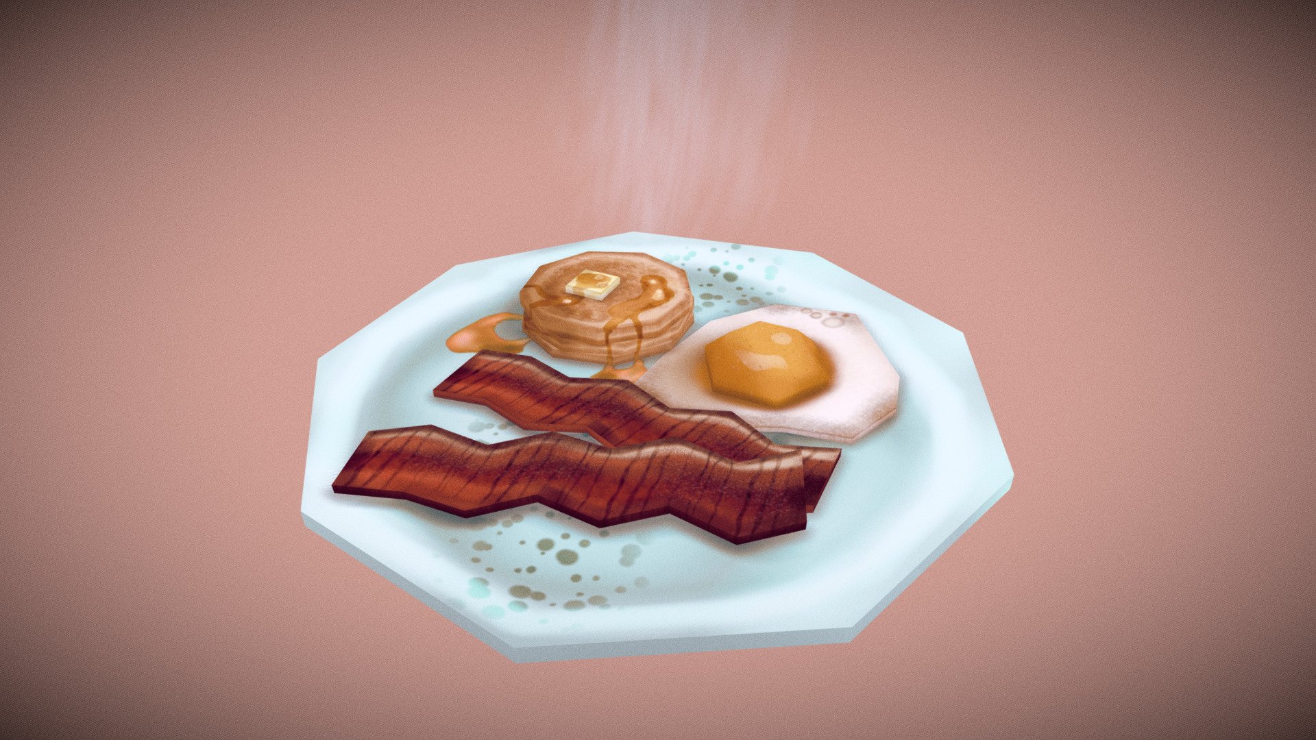 American Breakfast - 3D model by laureathenaelle [0f57ca9] - Sketchfab