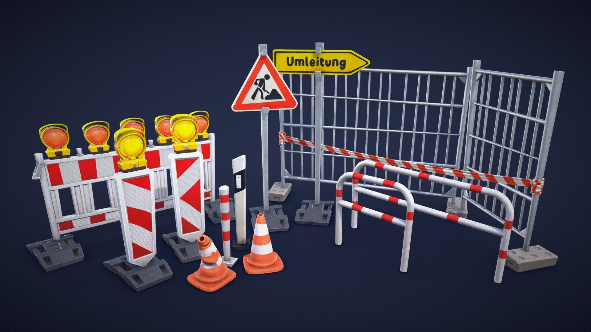 Stylized Traffic Props and Barriers 3 - Low Poly - Buy Royalty Free 3D ...