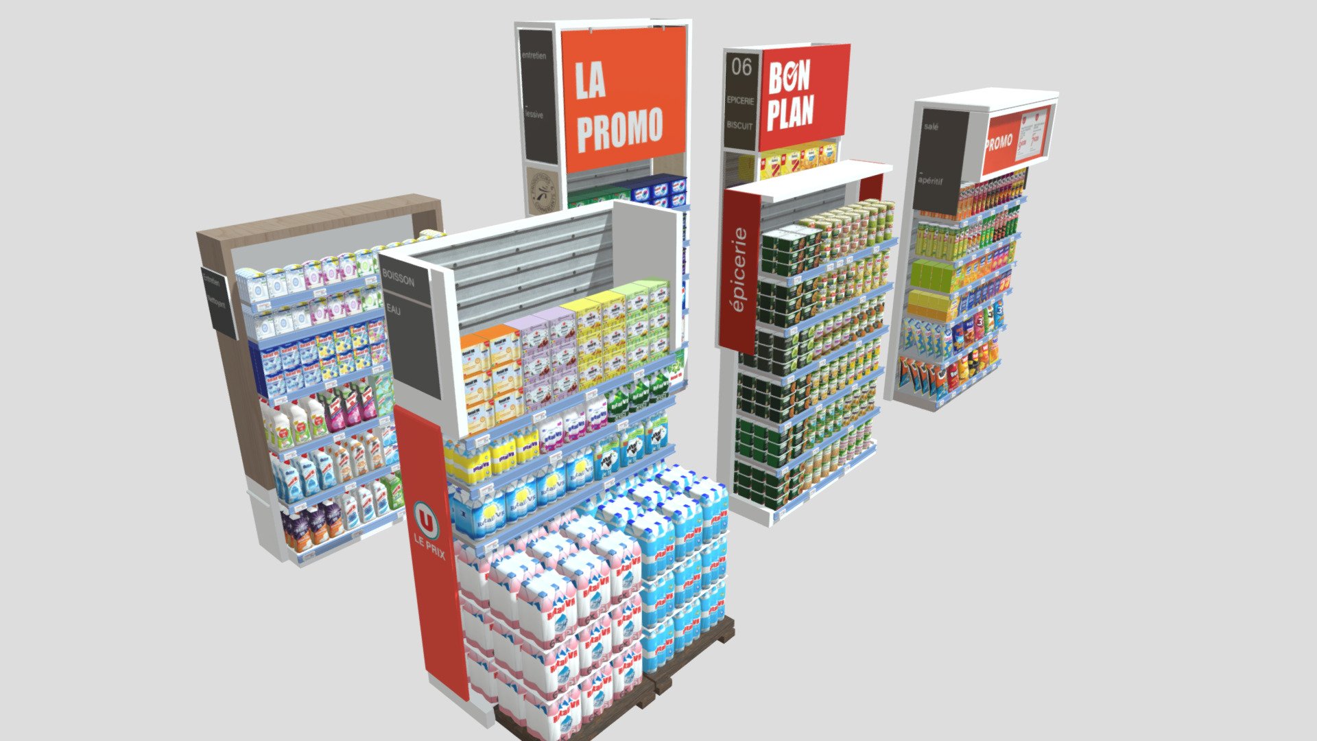 Supermarket Shelves - 3D model by Eloi_Michel [0f5fcc1] - Sketchfab