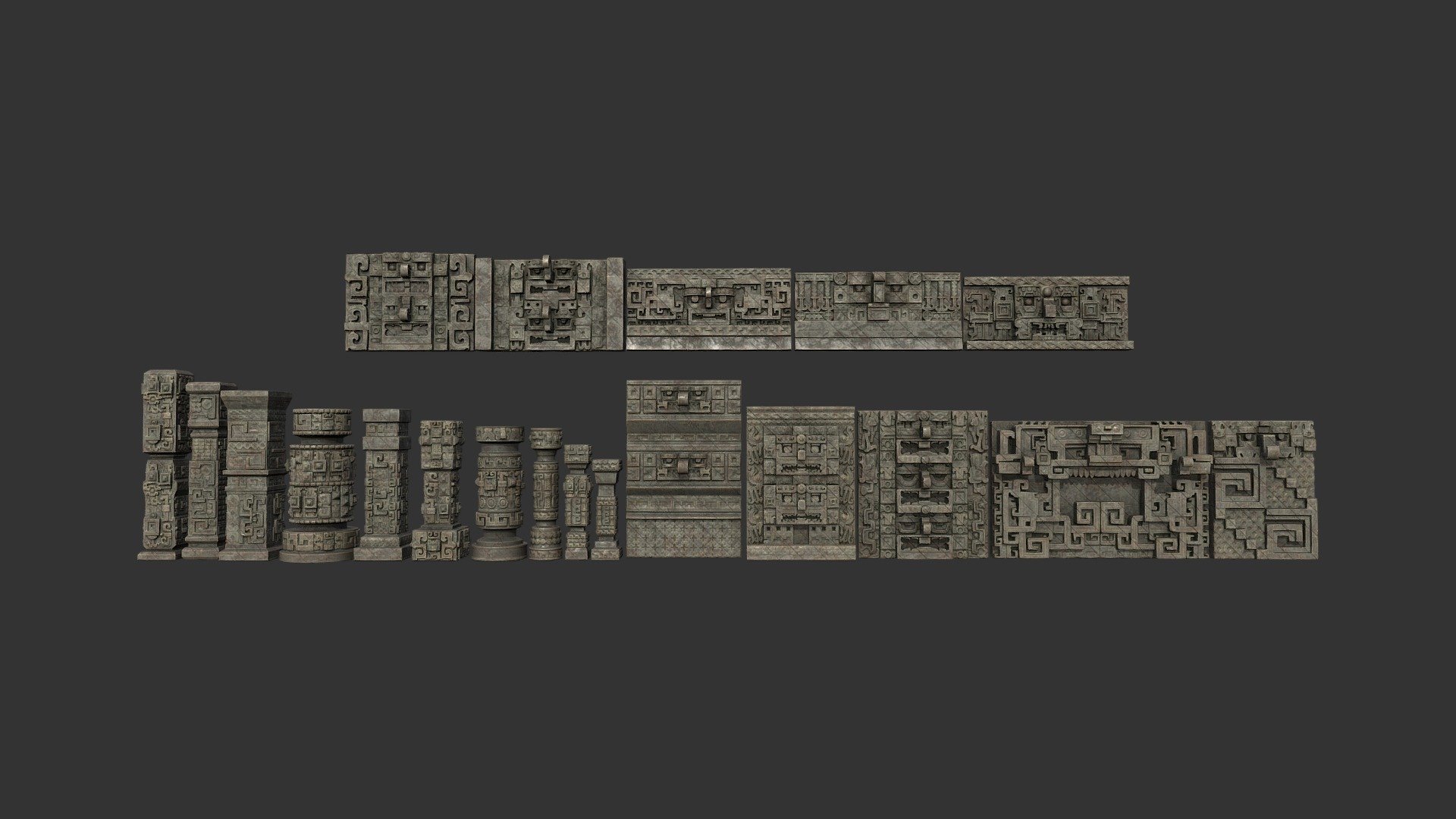 Mayan Inca Aztec Construction Pack - Buy Royalty Free 3D model by Mega ...