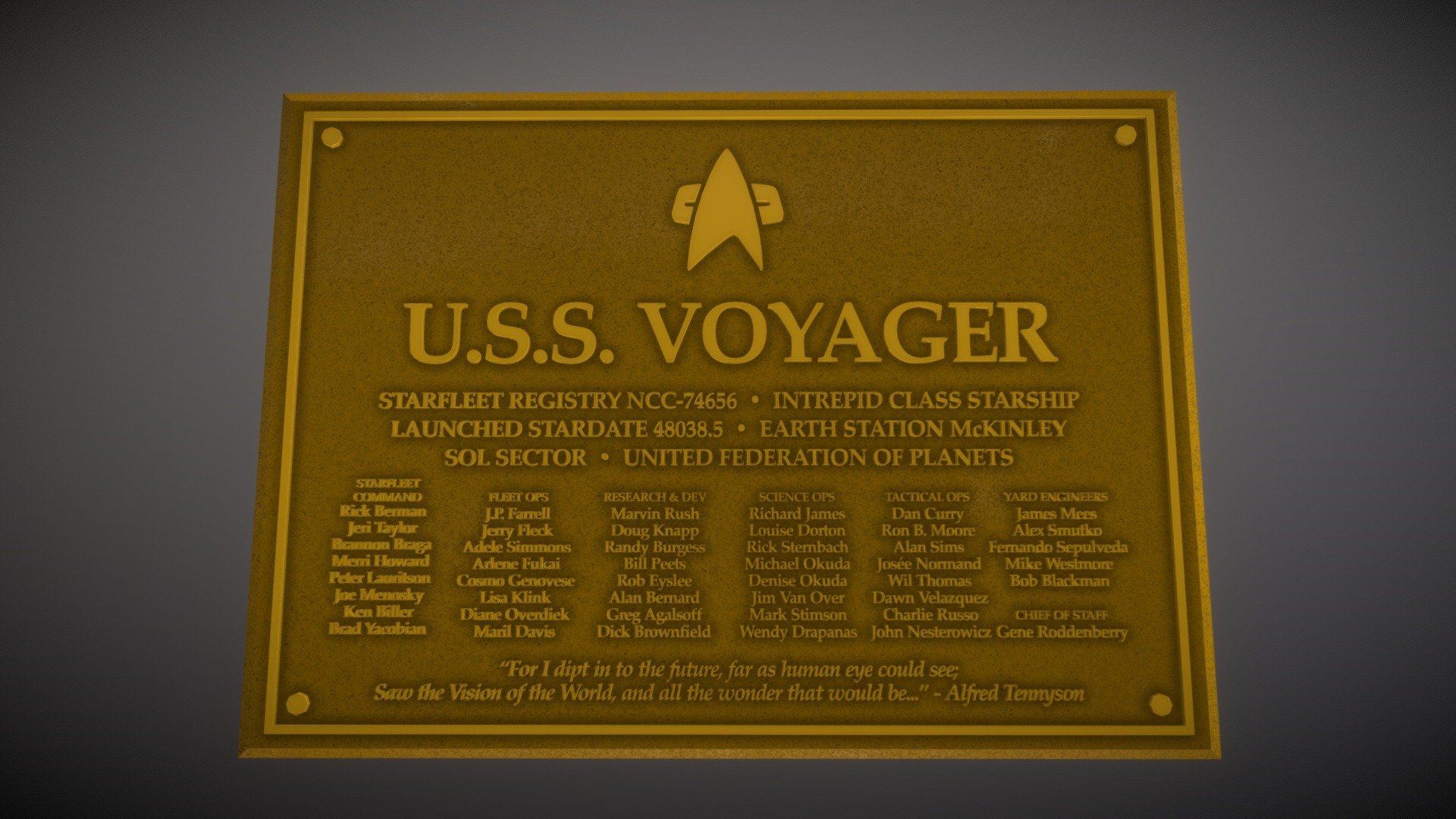 U.S.S. Voyager Dedication Plaque - Download Free 3D model by Thor5ten ...