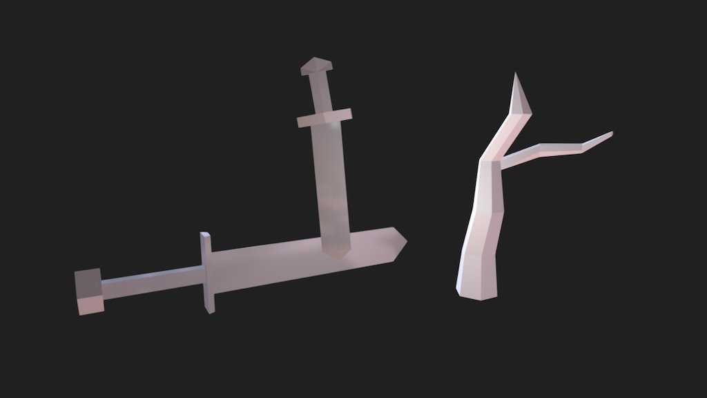 Swords and tree - 3D model by rauratin [0f8010c] - Sketchfab