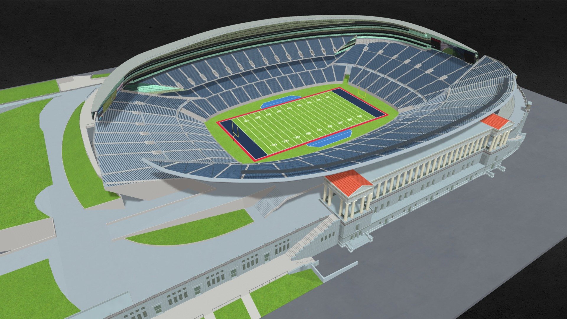 Soldier Field Stadium Chicago - 3D model by nuralam018 [0f80f0a ...