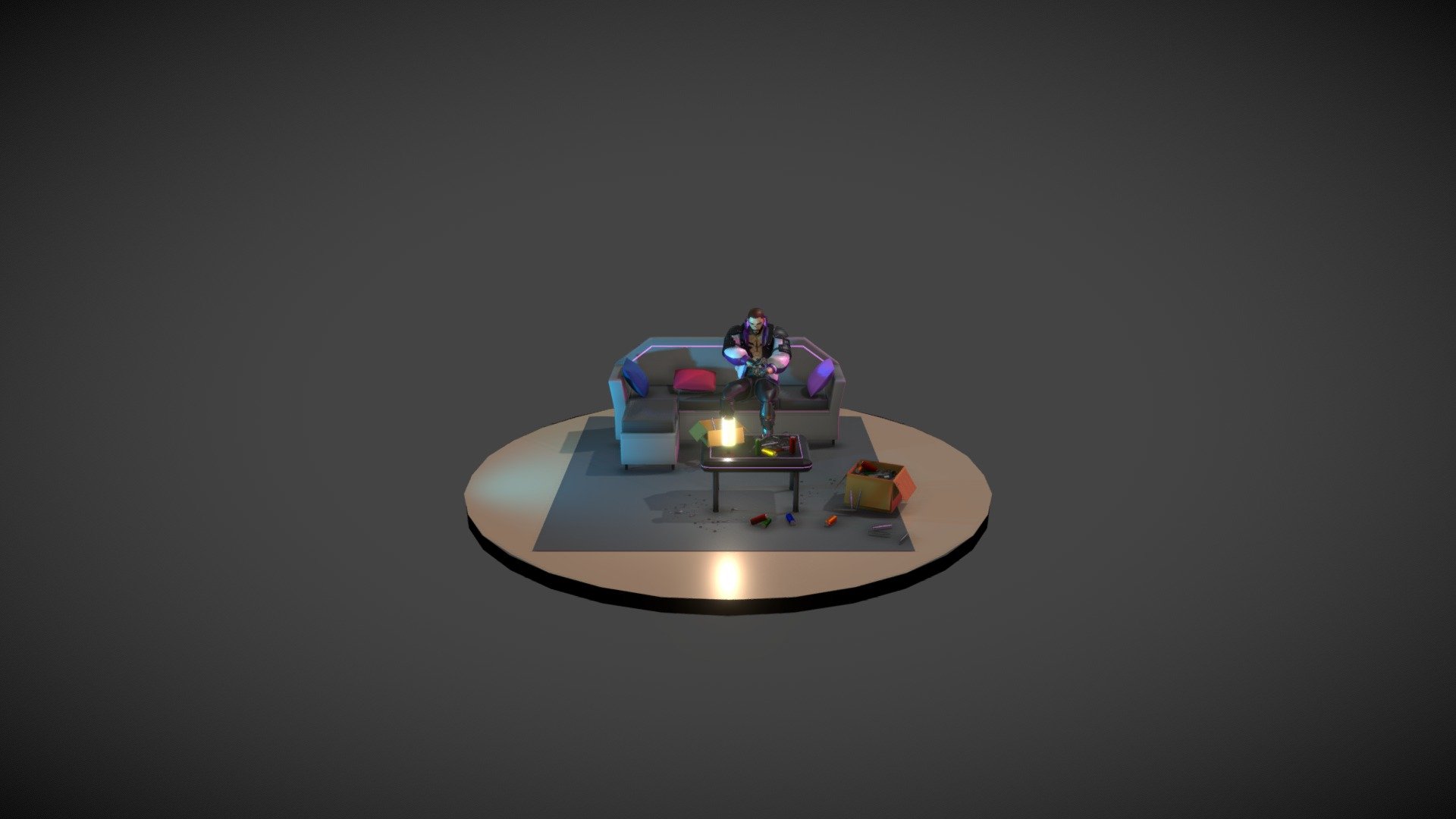 Cyberpunk Chara Scene 3D - 3D model by Priestown [0f8380b] - Sketchfab