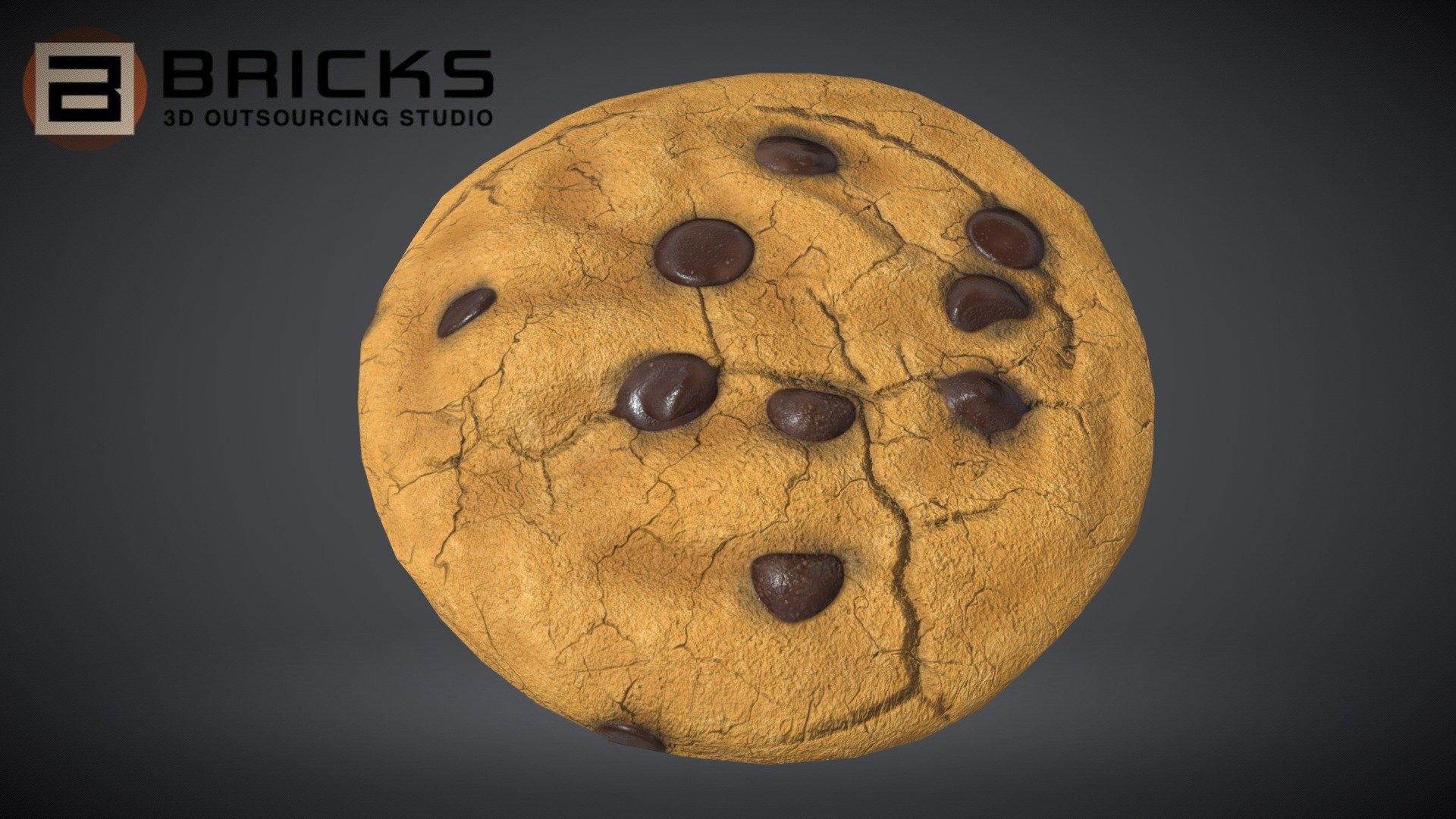 Chocolate Chip Cookie - Download Free 3D model by Bricks Studio ...