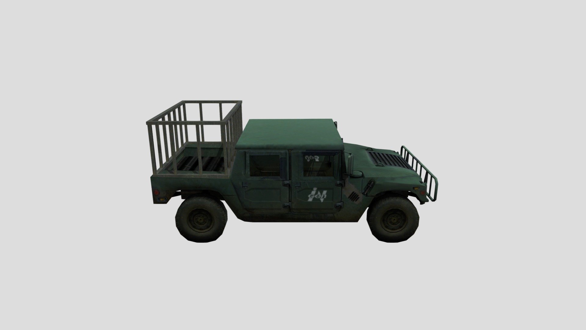 TLW Humvee with rear cage - 3D model by miketheraptor [0f8be0f] - Sketchfab