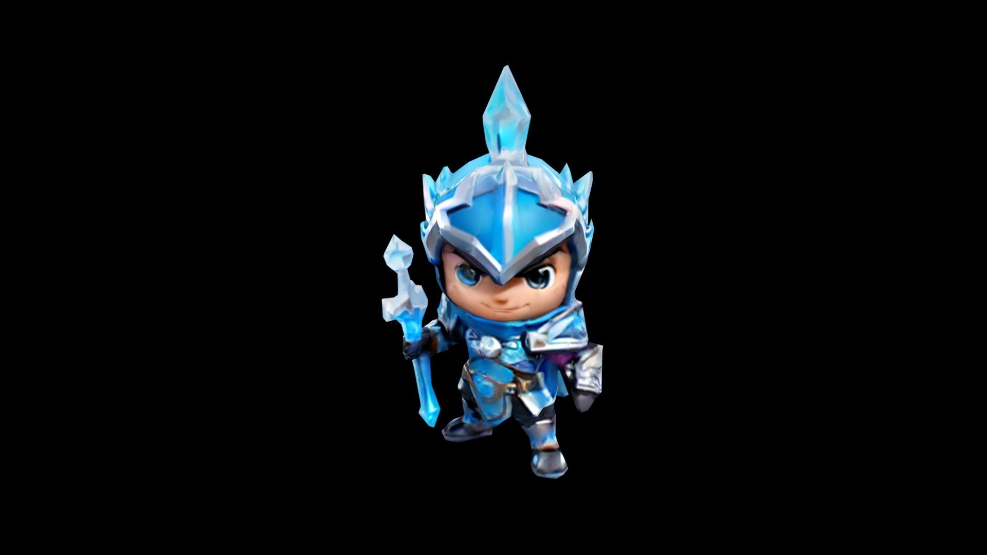 "Electric Blue Cartoon Action Figure A Vibrant A - Download Free 3D ...