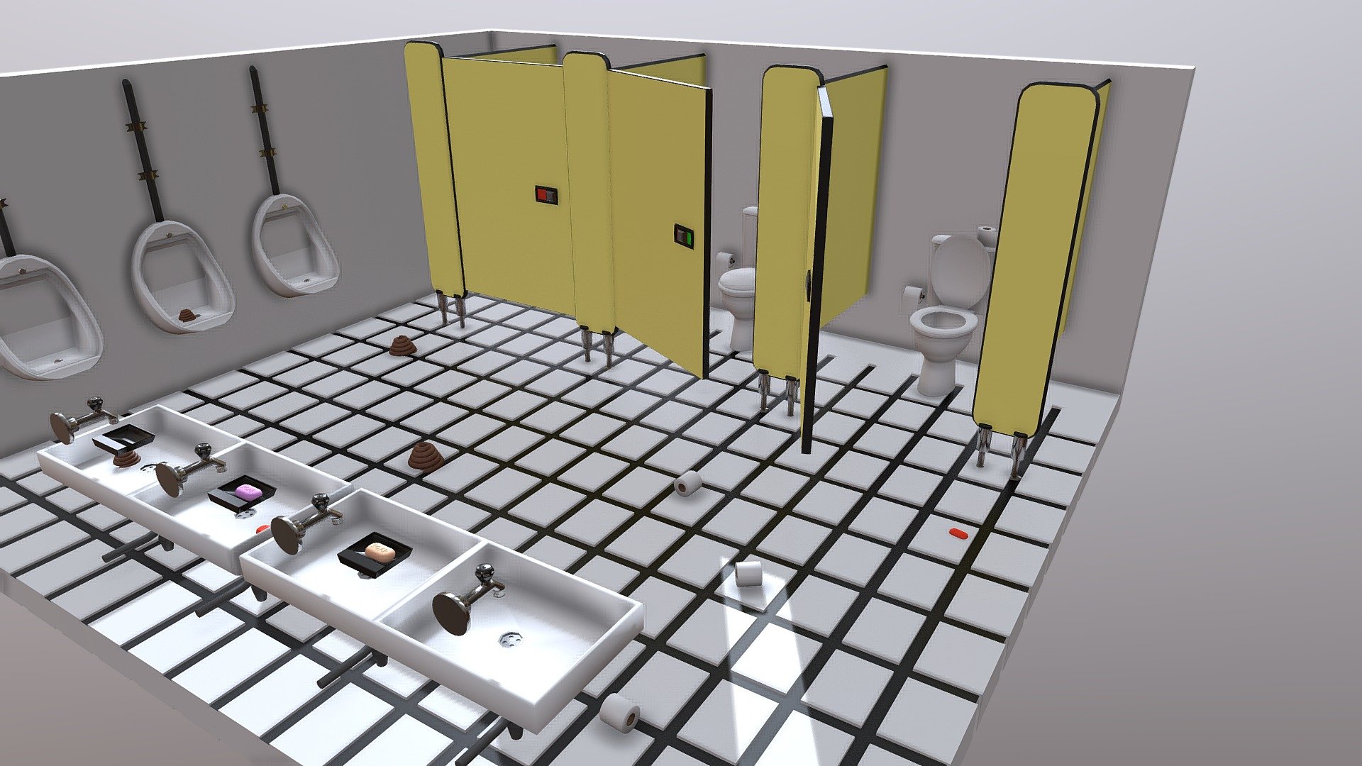 Toilet room - Download Free 3D model by stylo0 [0f97829] - Sketchfab