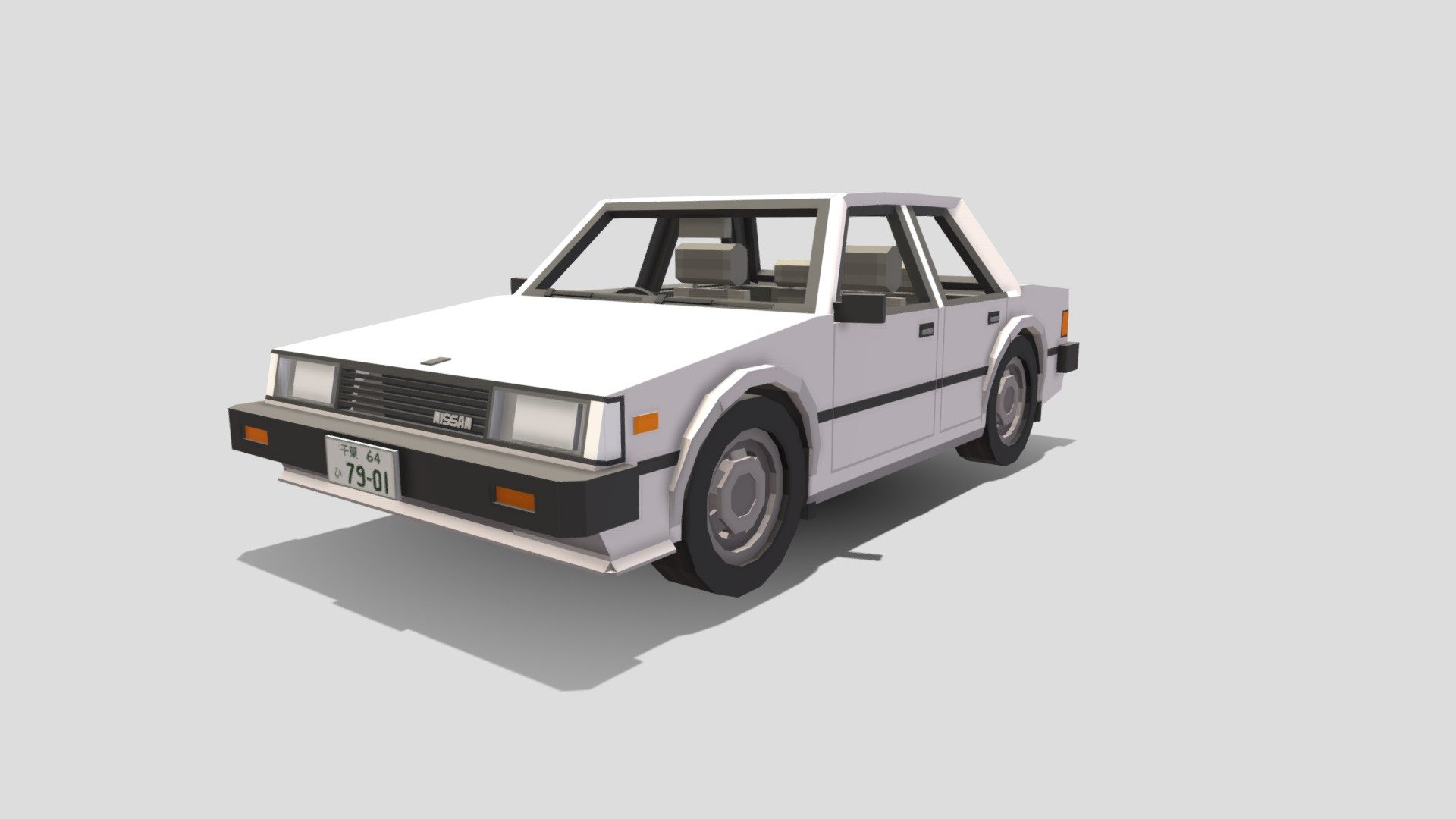 '81 Nissan Sunny 130Y (White) - 3D model by ashminggu [0f99b96] - Sketchfab
