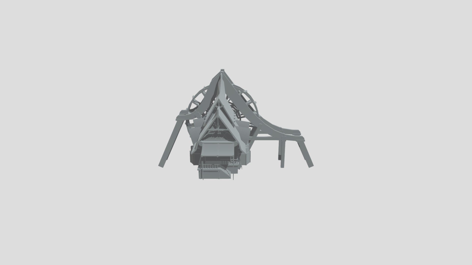 Medieval building with water wheel - 3D model by Sifo X (@siah ...