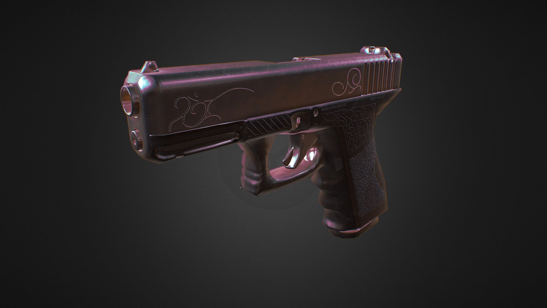 Engraved Pistol - Download Free 3D model by Maxwell Walton ...
