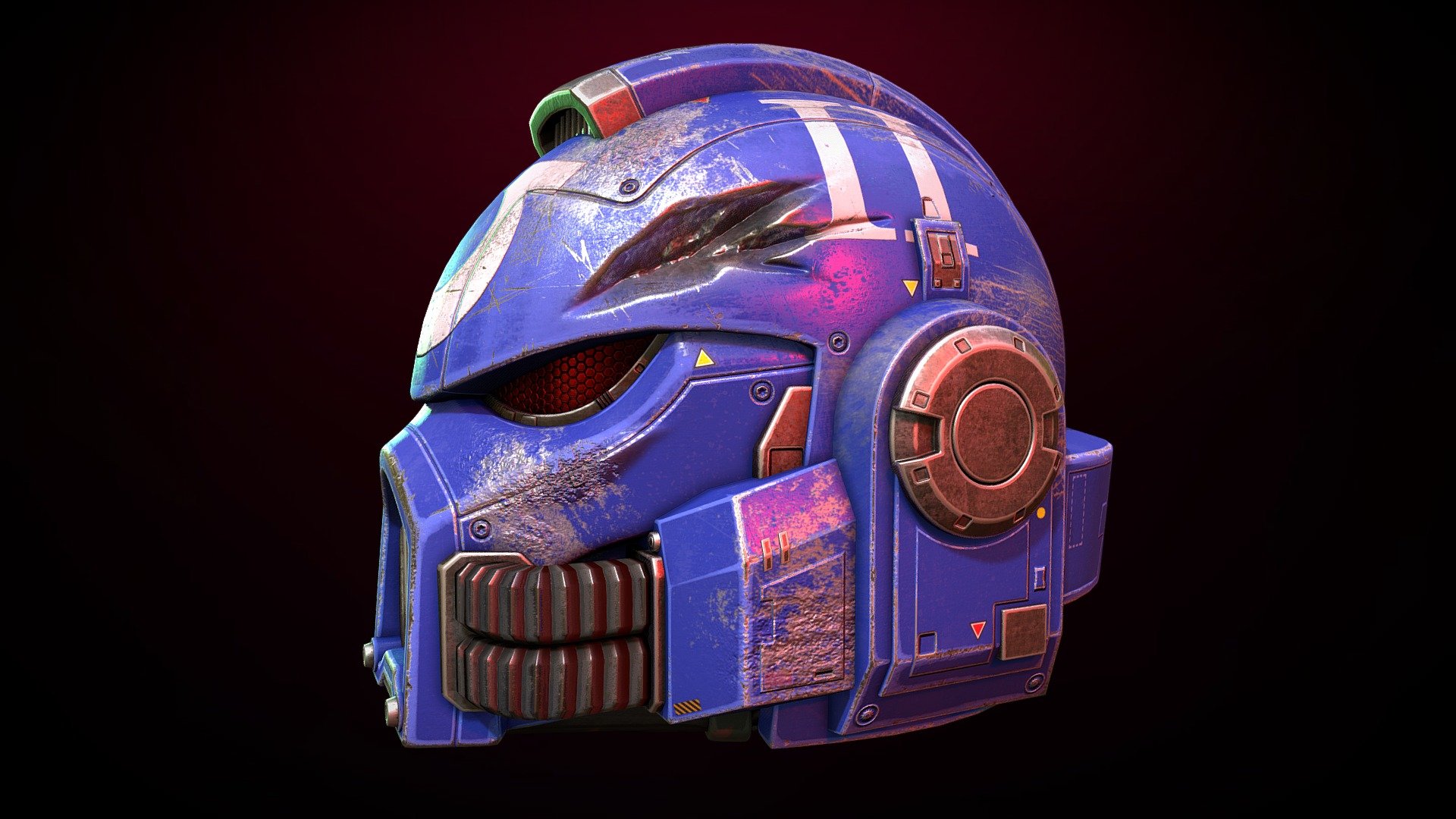 Helmet MK VIII Ultramarine damaged - 3D model by giobiancoFB [0fadeb1 ...
