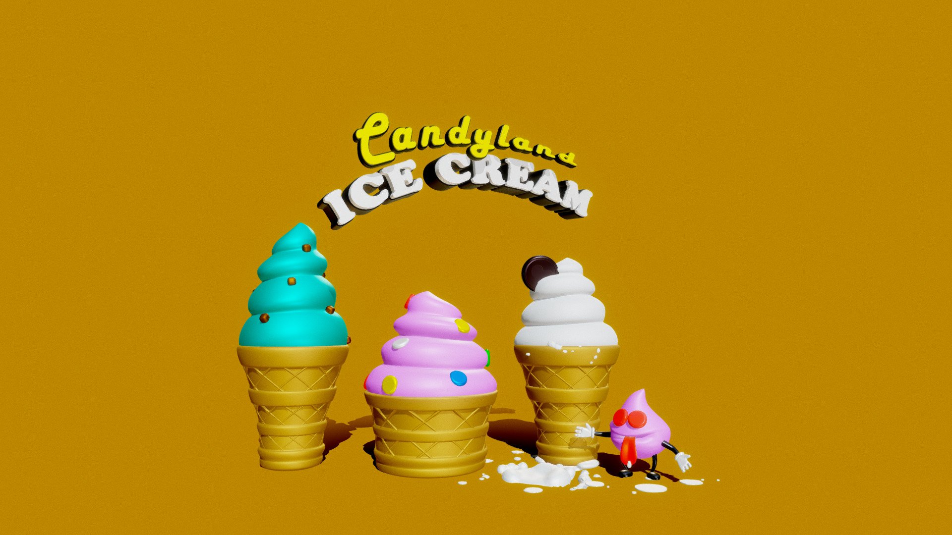 CANDYLAND Ice Cream - Buy Royalty Free 3D model by Eccemania [0fb08ee ...