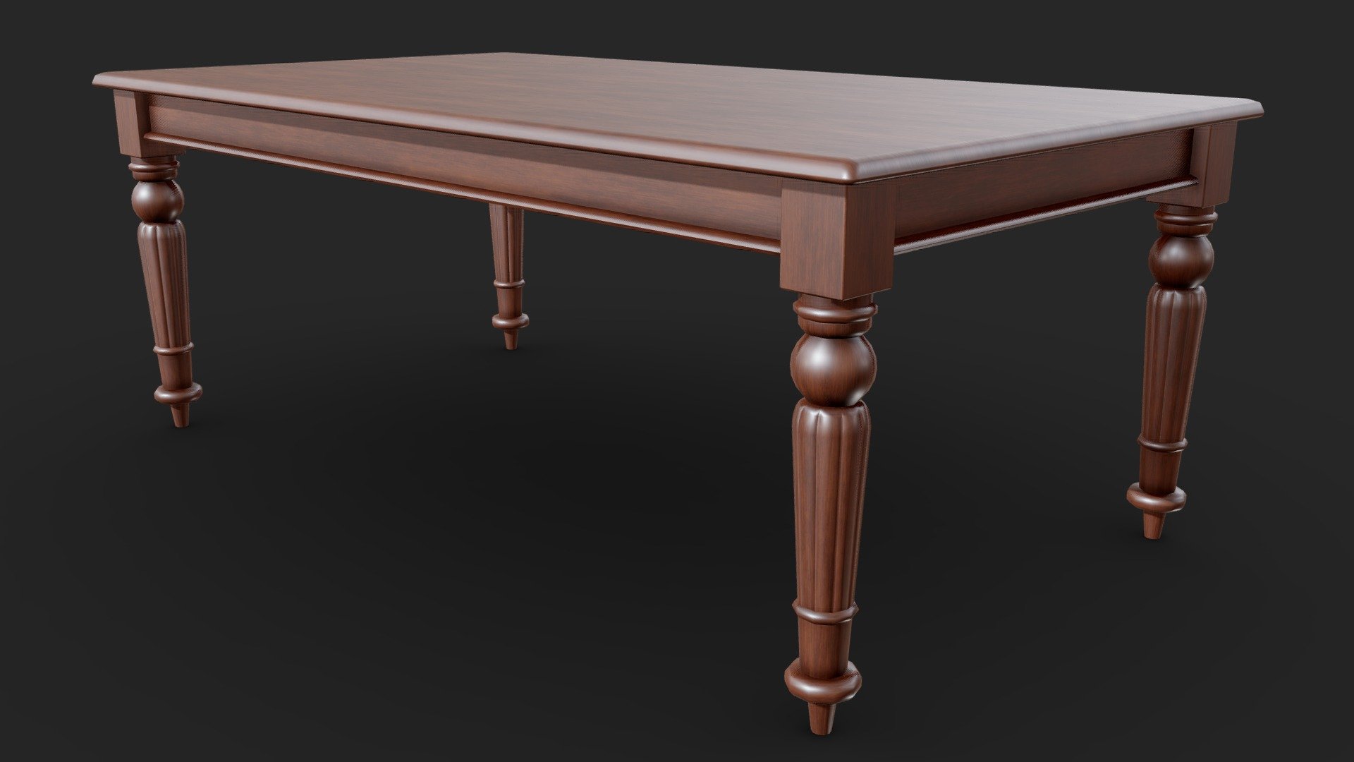 Classical Dining Table - 3D model by Manifold Assets (@manifoldassets ...