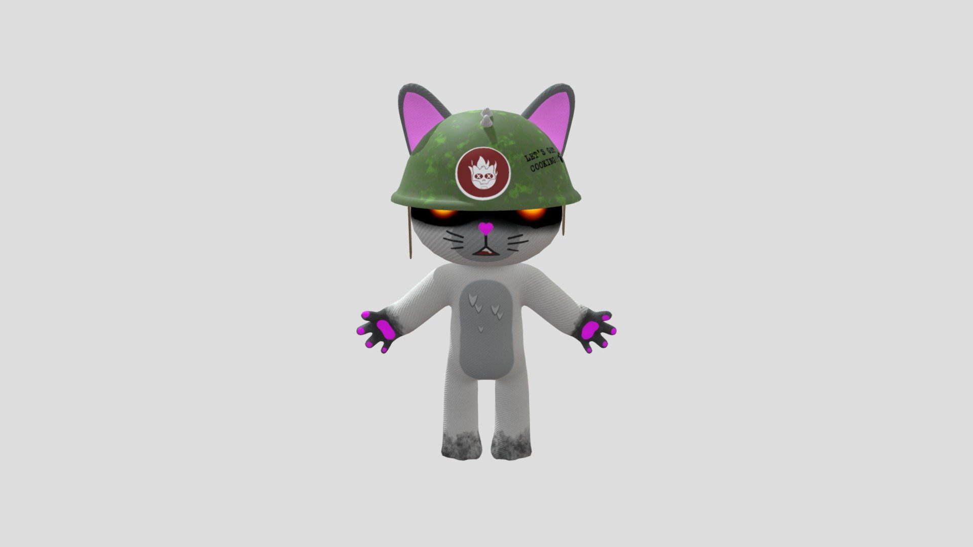 Flamethrower Soldier Kitty - Download Free 3D model by MauModel ...
