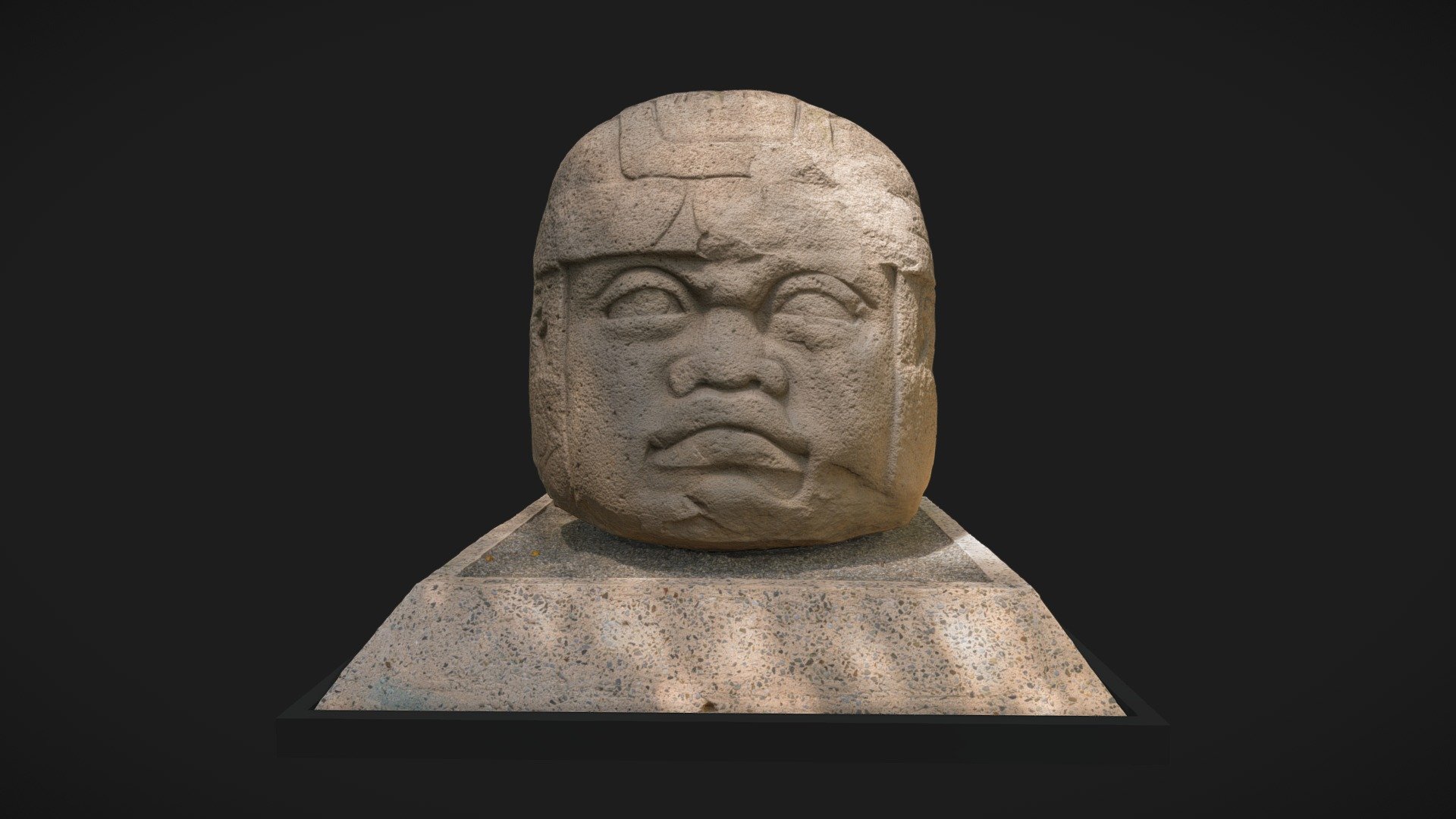 Olmec Colossal Head (Monument 1) - 3D model by rnk.studio (@Christian.Seifried) [0fbb3eb ...