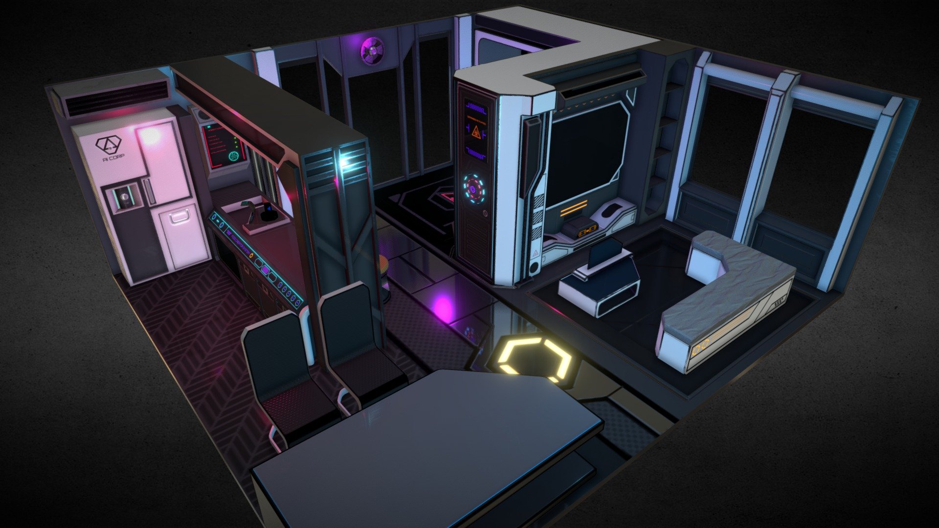 Cyberpunk Apartment - Buy Royalty Free 3D model by alejo066 [0fda4f4 ...