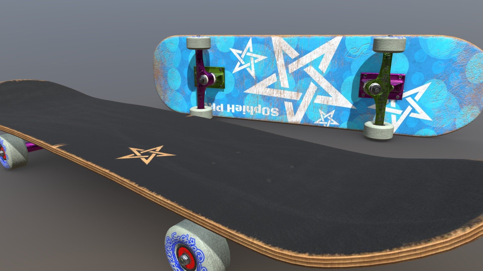 Skateboard Texturing Challenge Board - 3D model by sophie [0fddf5a] - Sketchfab
