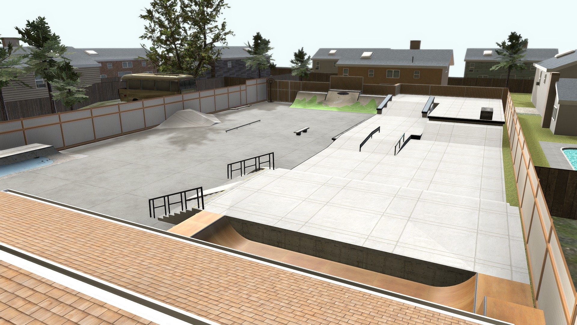 Shane's Backyard Skatepark (game-ready) - Buy Royalty Free 3D model by ...