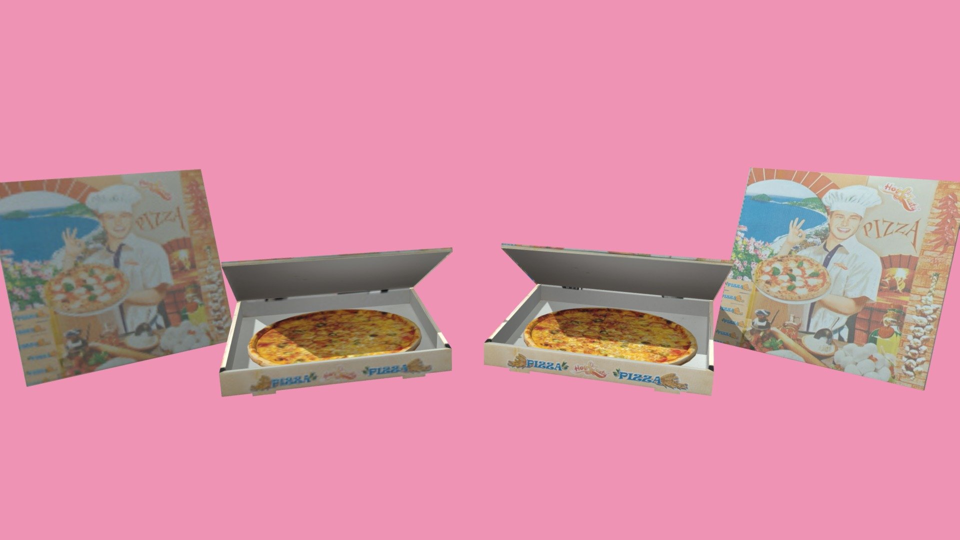 PSX style pizza + box - Download Free 3D model by DotingHarlequin ...