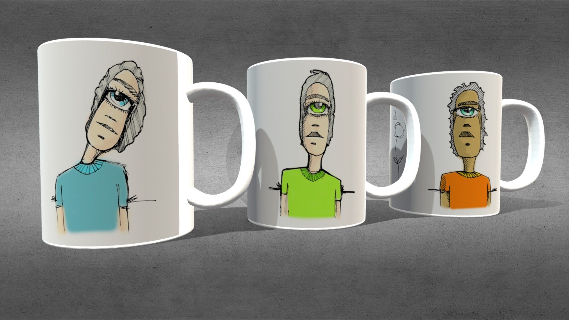 3 Cups 3 Girls - 3D model by Tribalhouse 3D (@adrianapple71) [0ff930b ...