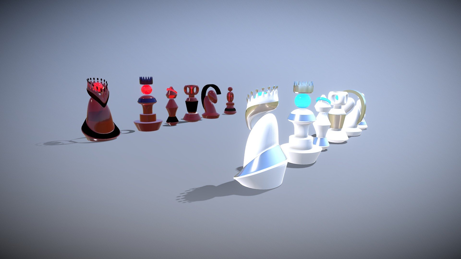 Simplified Sci-Fi Chess Pieces - Download Free 3D model by Dawnstar ...