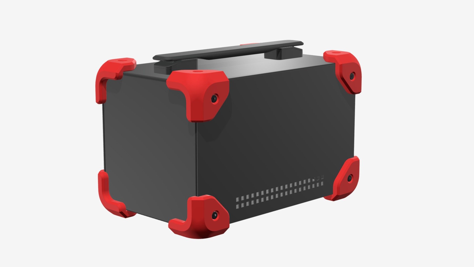 METAL CASE with CORNER GUARD - MCG (Black & Red) - 3D model by ...
