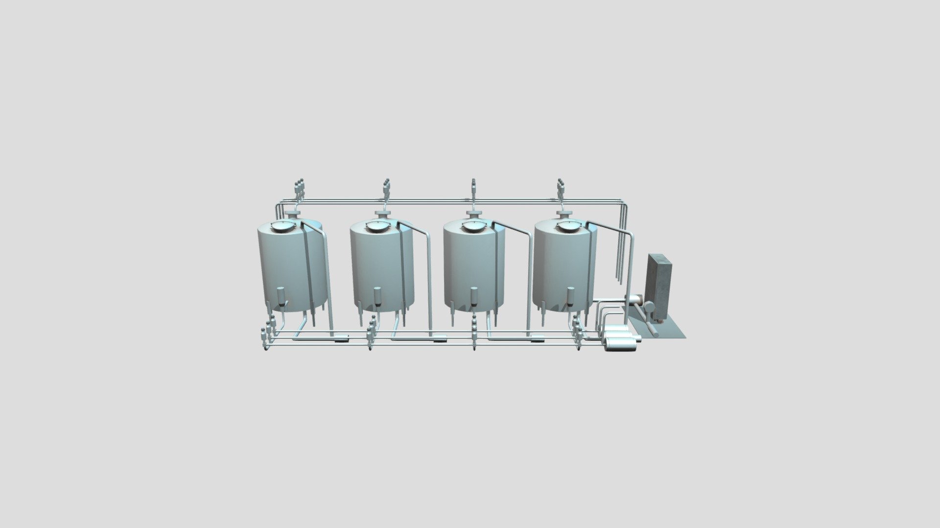 Tanks with pipes - industrial equipment - 3D model by arpoint [0ffe332 ...