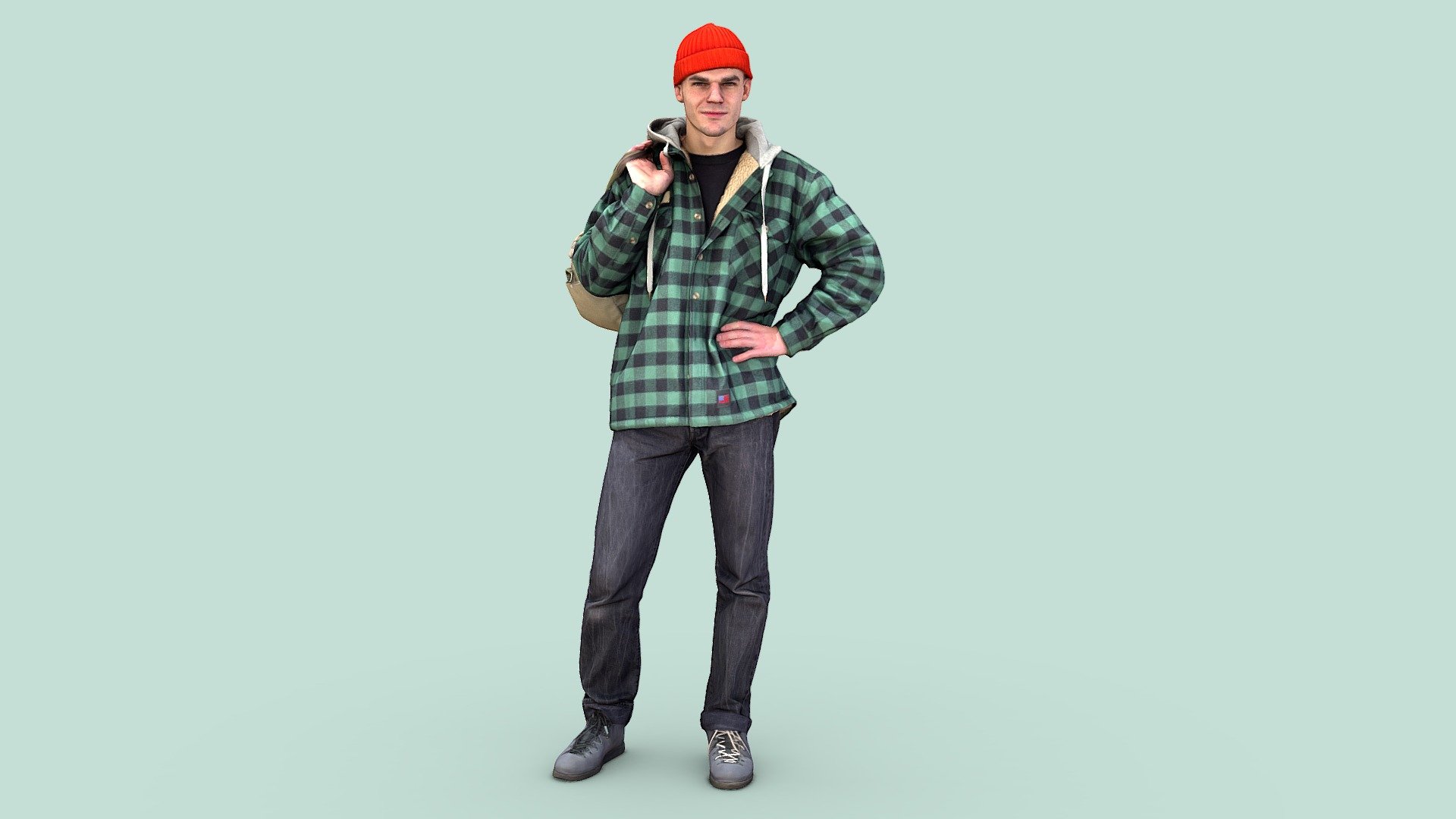 Smirk Guy in an Orange Hat - 3D model by kanistra [1000f70] - Sketchfab