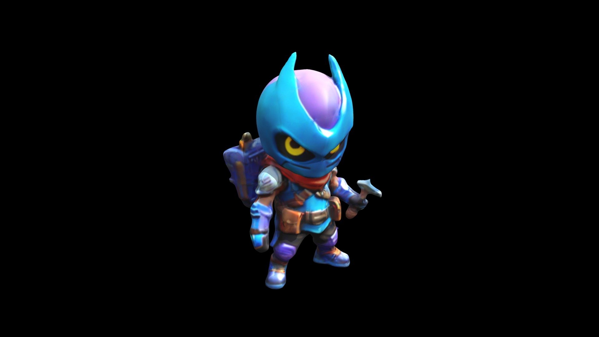 a cartoon character with a blue and purple alien - Download Free 3D ...