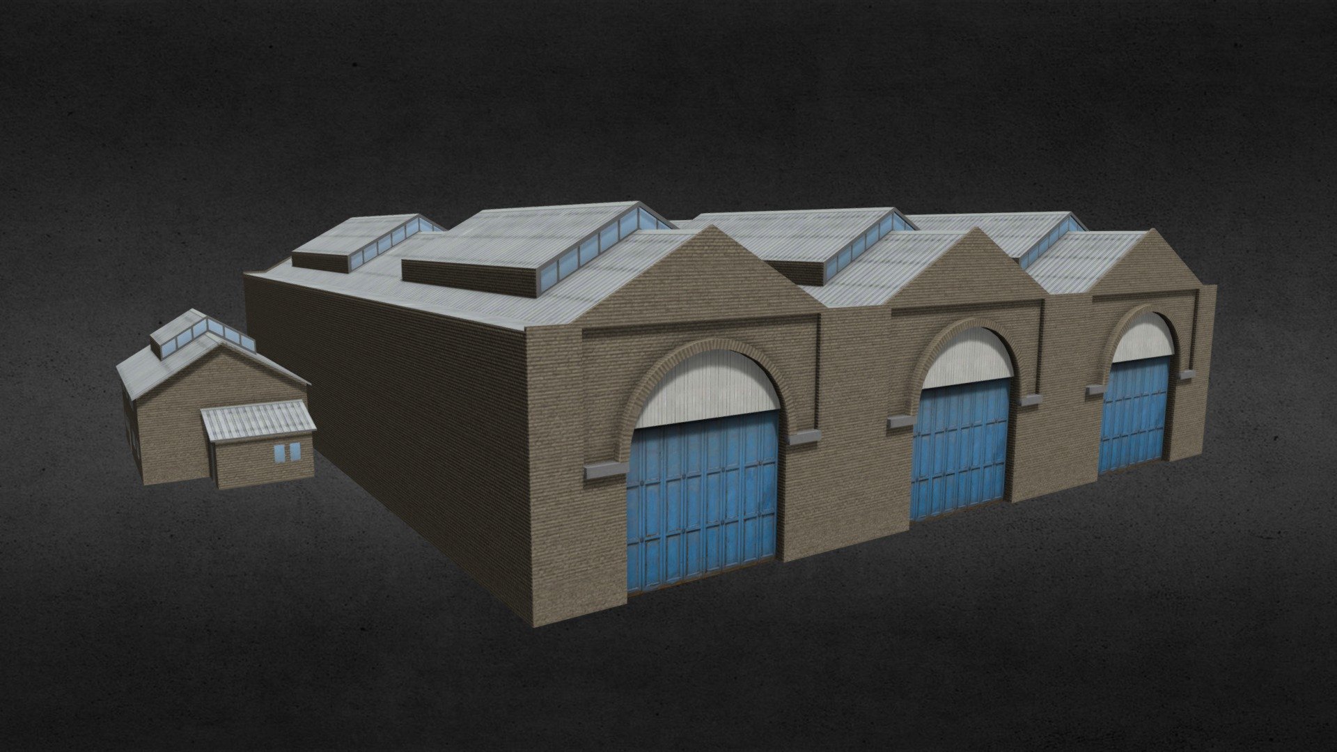 Large Old Bus Depot - 3D model by Avanya [100f313] - Sketchfab