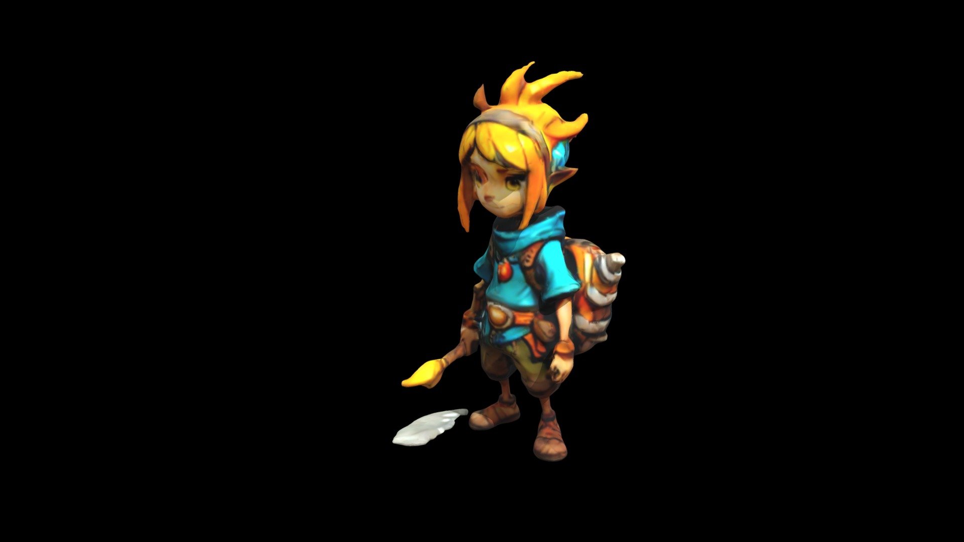 a cartoon character with a backpack and a bru - Download Free 3D model ...