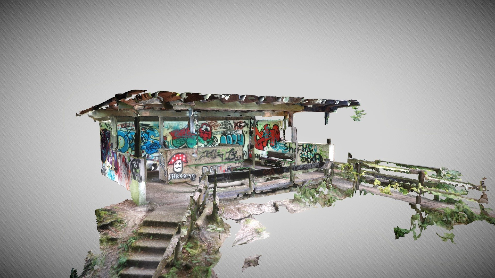 Nice place destroyed by graffiti - Download Free 3D model by kesanov ...