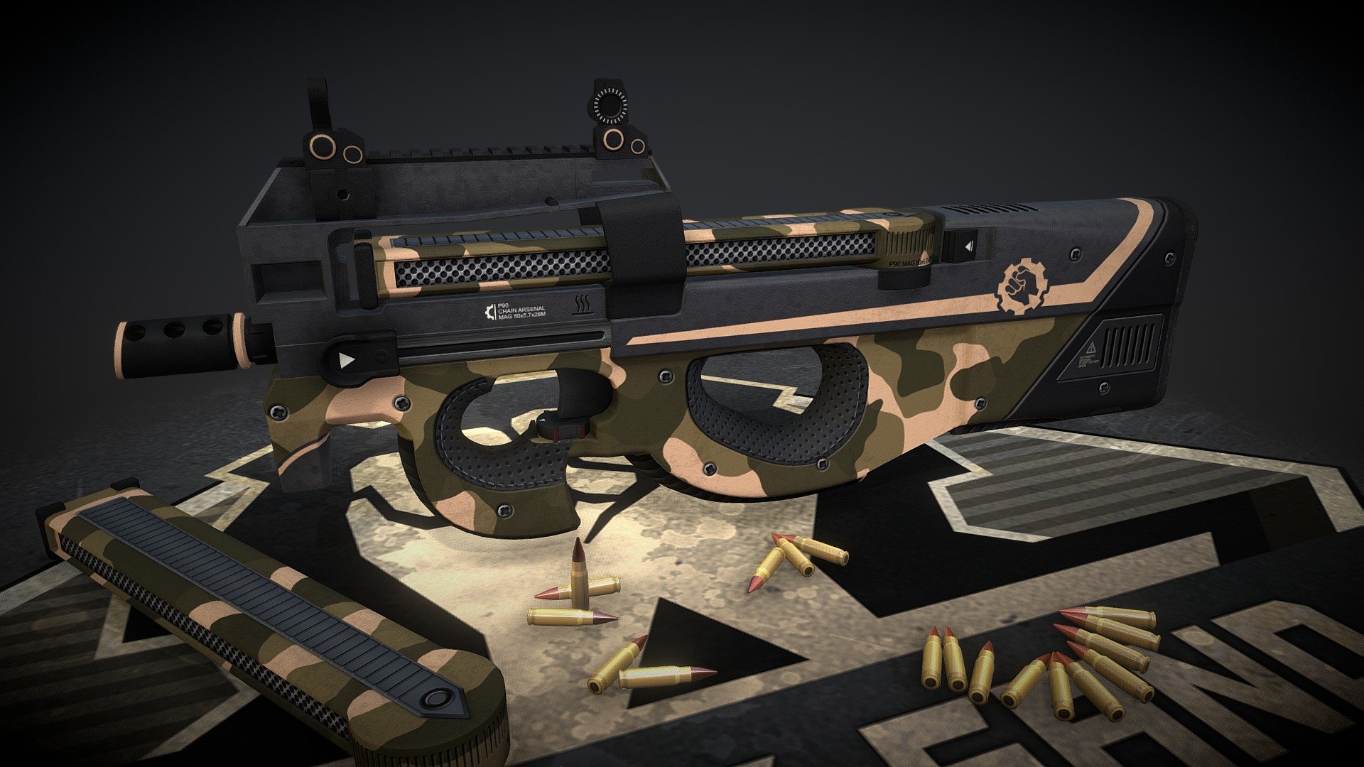 P90 | BLACK SAND - 3D model by MGBazz [1023d72] - Sketchfab