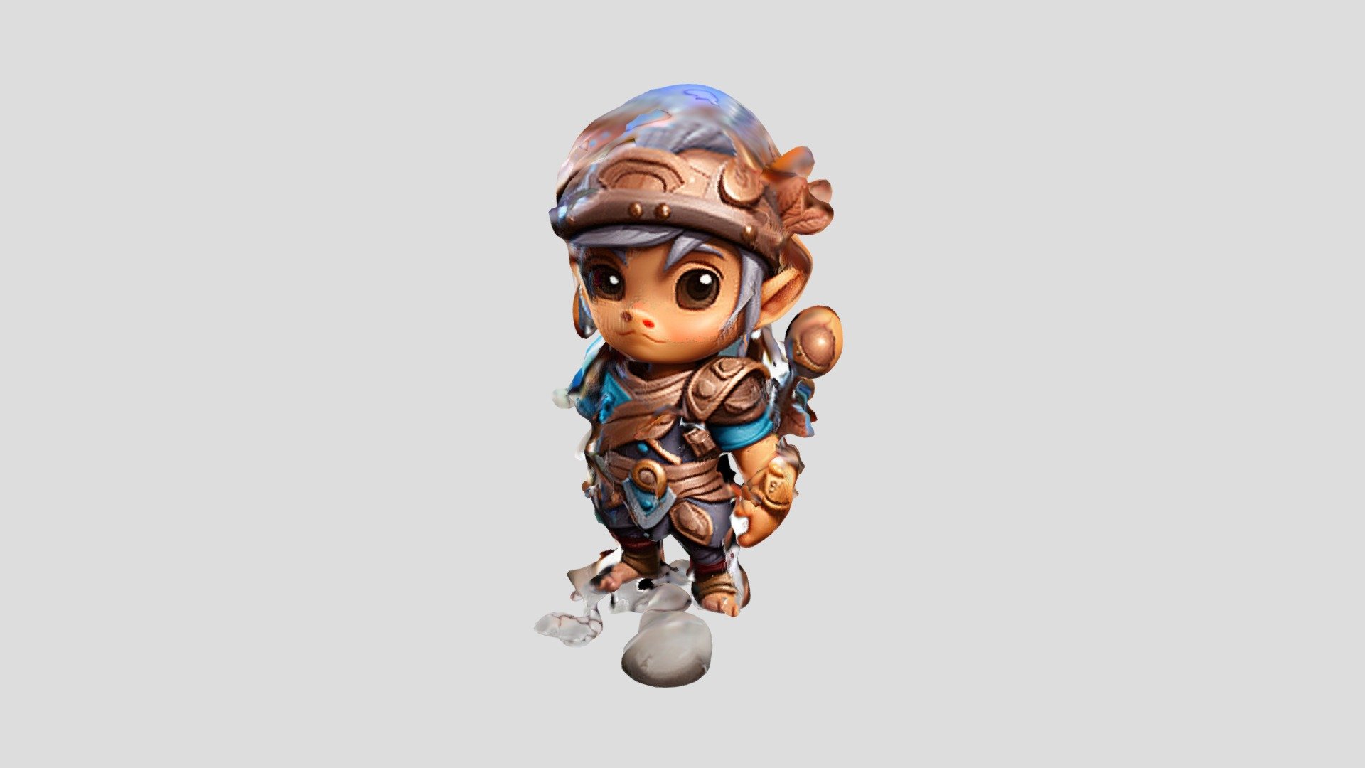 Cute little dwarf in armor holding a sword and - Download Free 3D model ...
