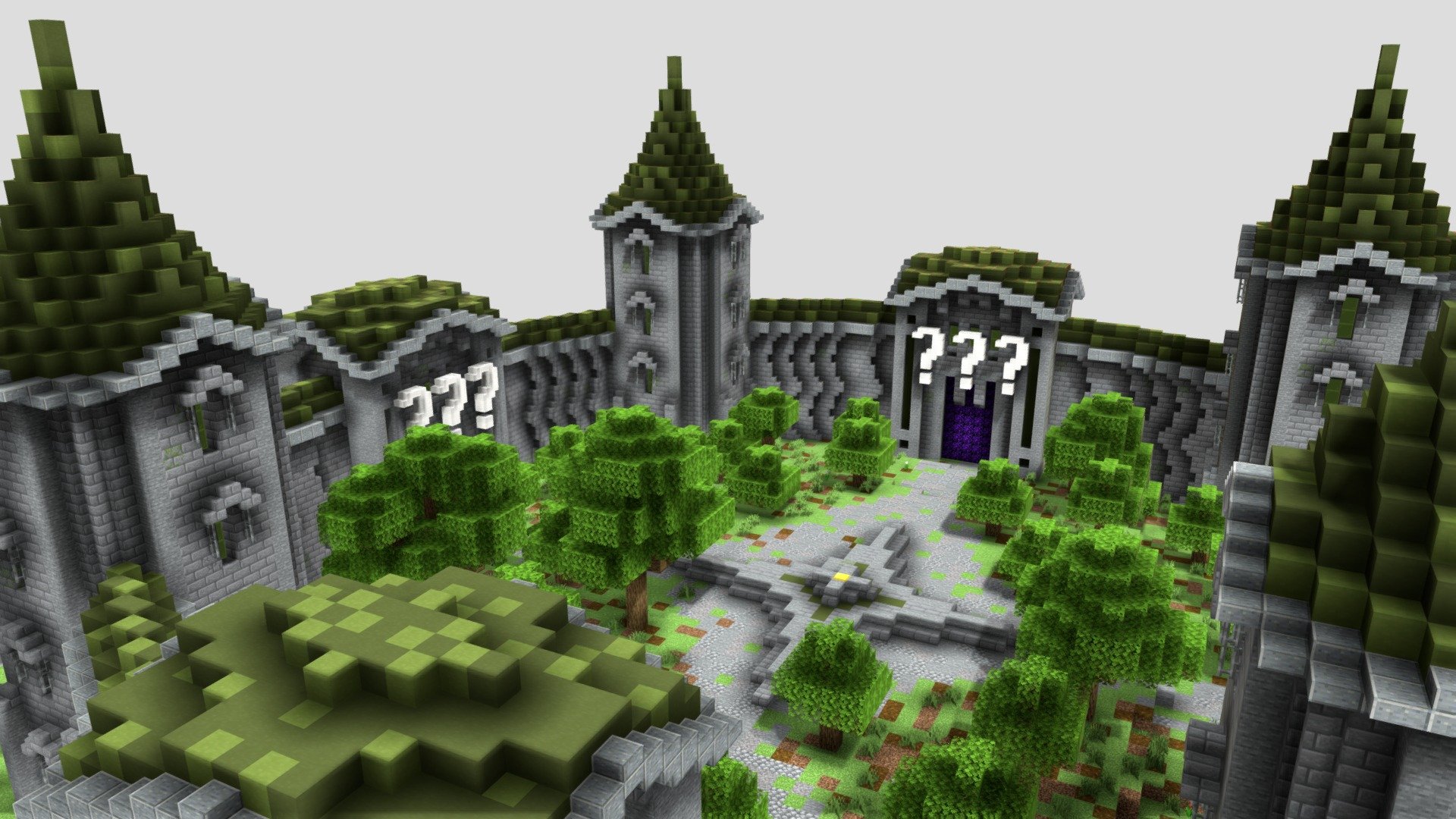 Minecraft Hub (4 portals) (Forest theme) - 3D model by zenwood (@amir ...