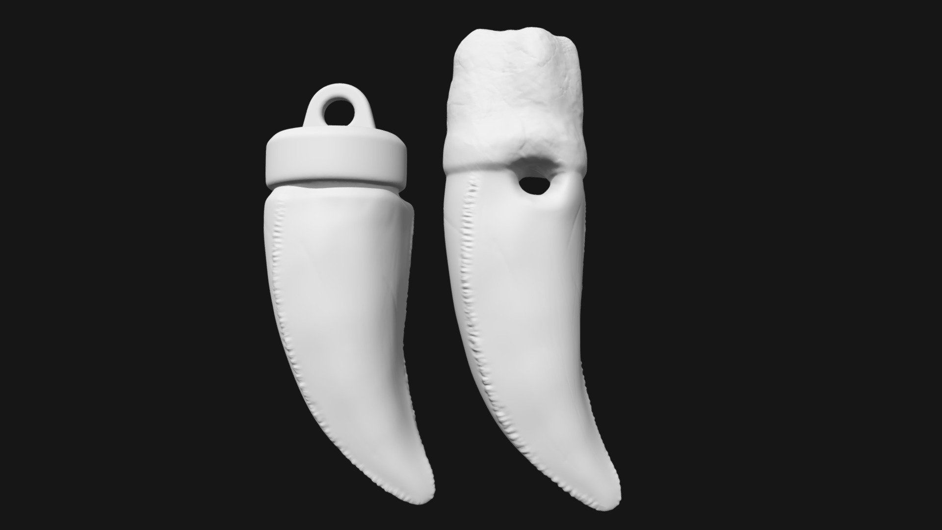 T- Rex Teeth Pendants (3D print ready) - 3D model by Santiago_RS ...