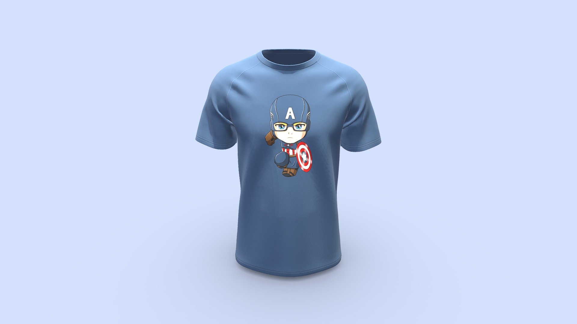 Little Captain America Raglan T-Shirt - Buy Royalty Free 3D model by ...