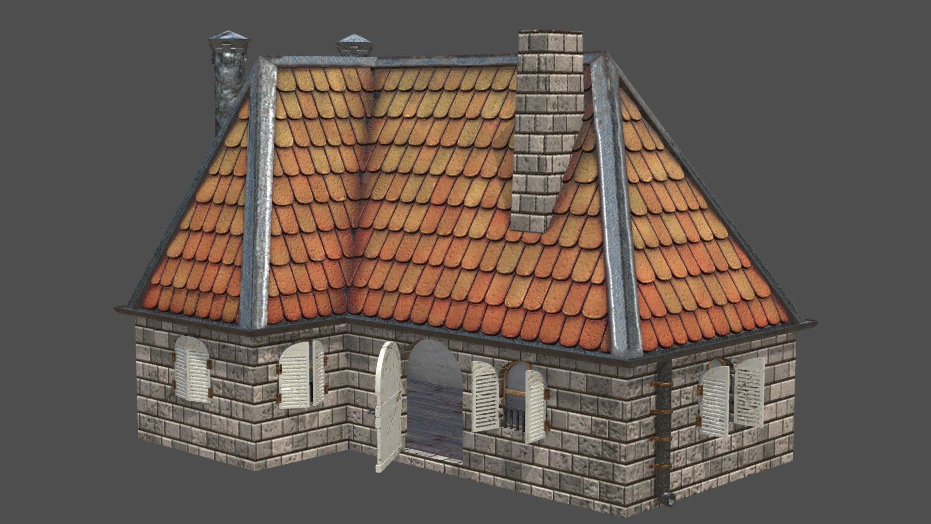 Procedural House #41 - 3D model by benlemoine [10401a6] - Sketchfab