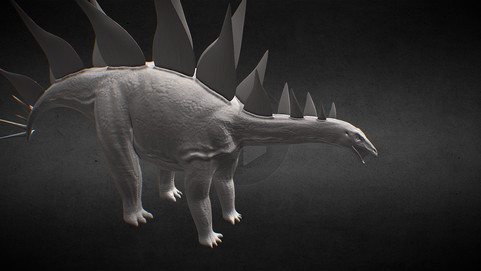 Sculpted Stegosaurus ungulates Skin Base Model - Buy Royalty Free 3D ...